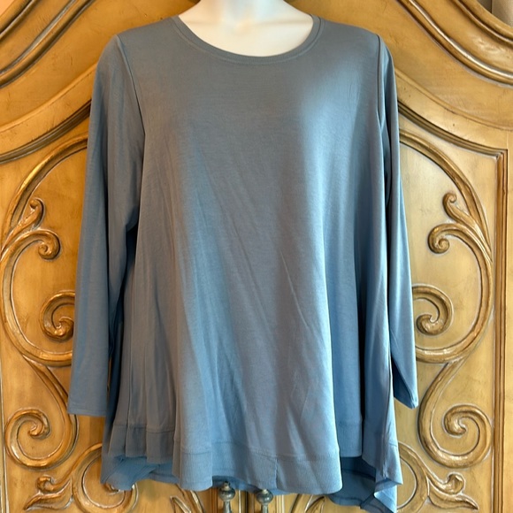 Cupio | Tops | Nwt Cupio Dusty Blue Knit Tee | Poshmark